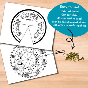 Feelings Wheel Coloring Craft for Kids | Wheel of Emotions Chart ...