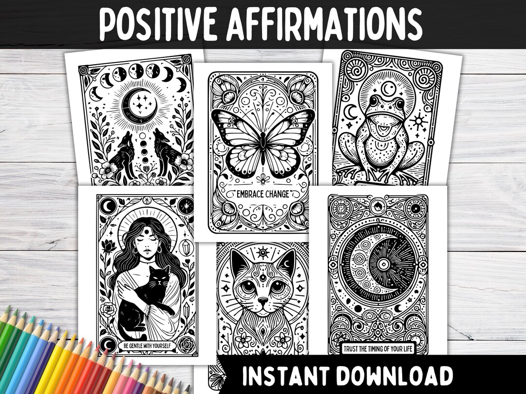 Affirmation Coloring Pages for Teens and Adults | Mental Health Art ...