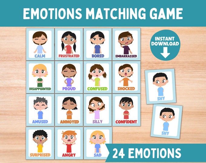 Emotion Flashcards - Interactive Play and Learn - Toddler and Preschool ...
