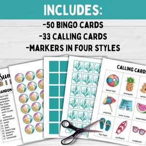 Summer BINGO Card for Kids and Teens, End of School Year Printable ...