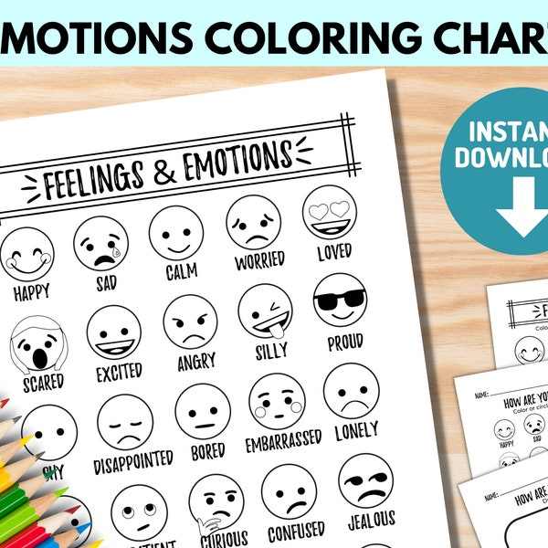 Feelings Coloring Page - Etsy