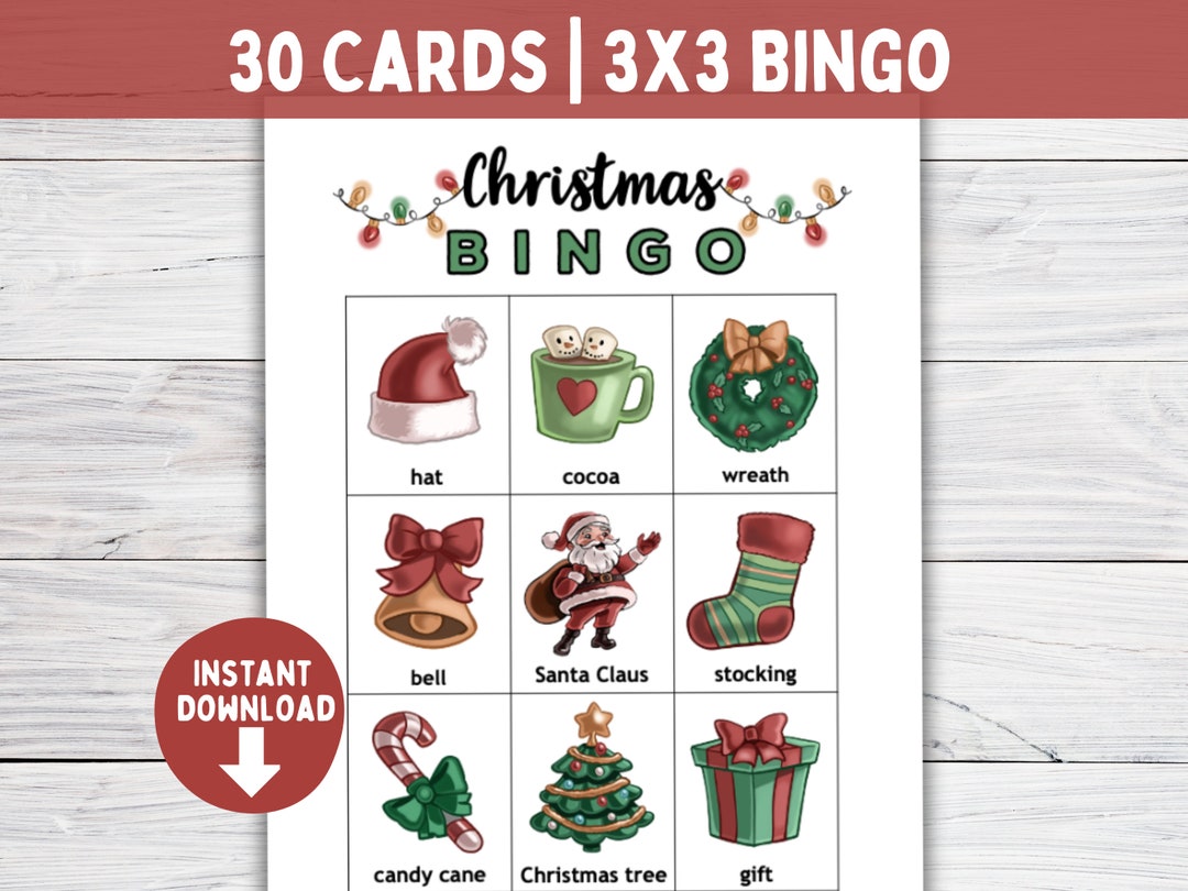 Christmas BINGO Card Preschool Activities | Xmas Holiday Printable ...