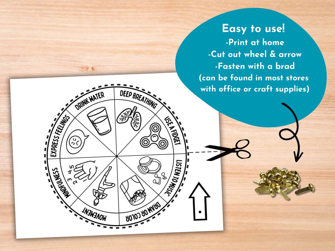 Coping Skills Wheel Coloring Craft for Kids | Emotional Regulation ...