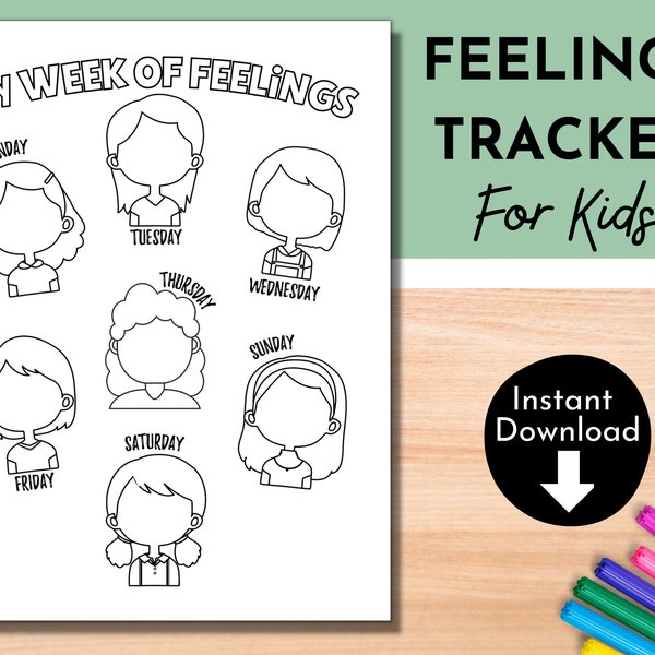 Feelings Chart/children's Mental Health/printable Counseling Activities ...