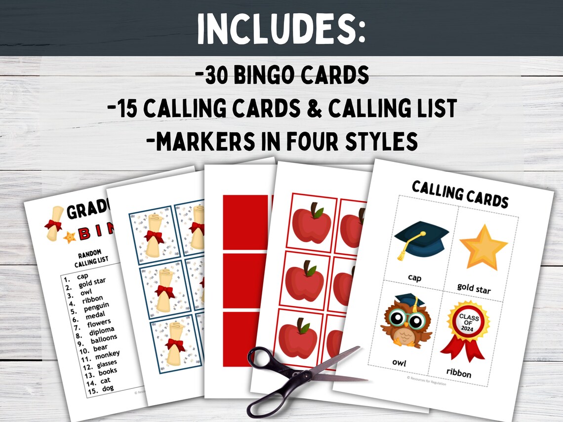 Graduation BINGO Card Preschool Activities, Kindergarten Grad Printable ...