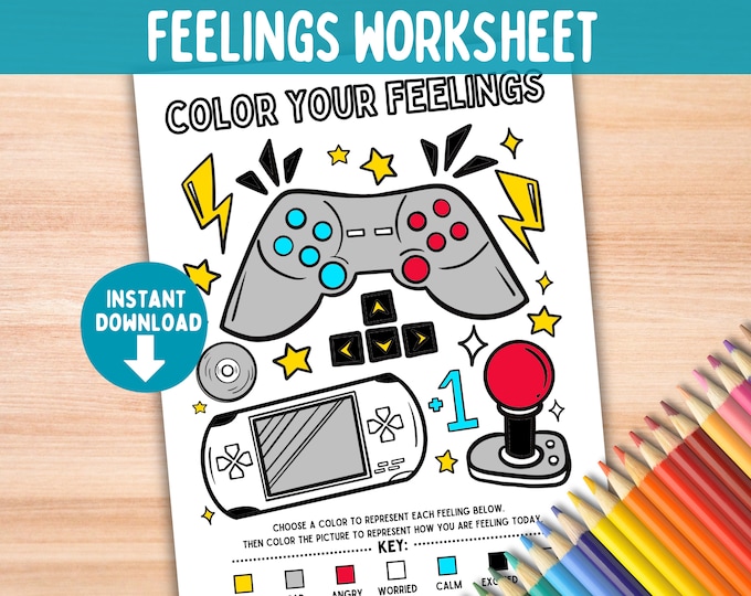 Kids Coloring Feelings Worksheet, Therapy Tool, Self-help Resource ...