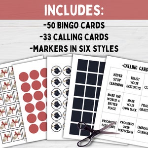 Graduation BINGO Card SET, 50 Cards & Markers, Printable Party Games ...