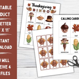 Cute Thanksgiving BINGO Preschool Activities, Autumn Fall Printable ...
