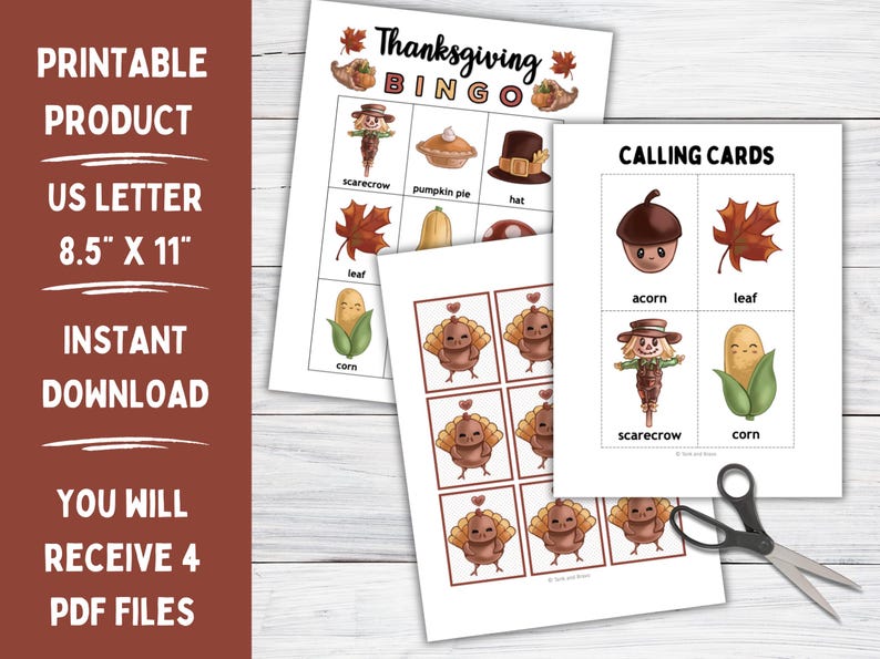 Cute Thanksgiving BINGO Preschool Activities, Autumn Fall Printable ...