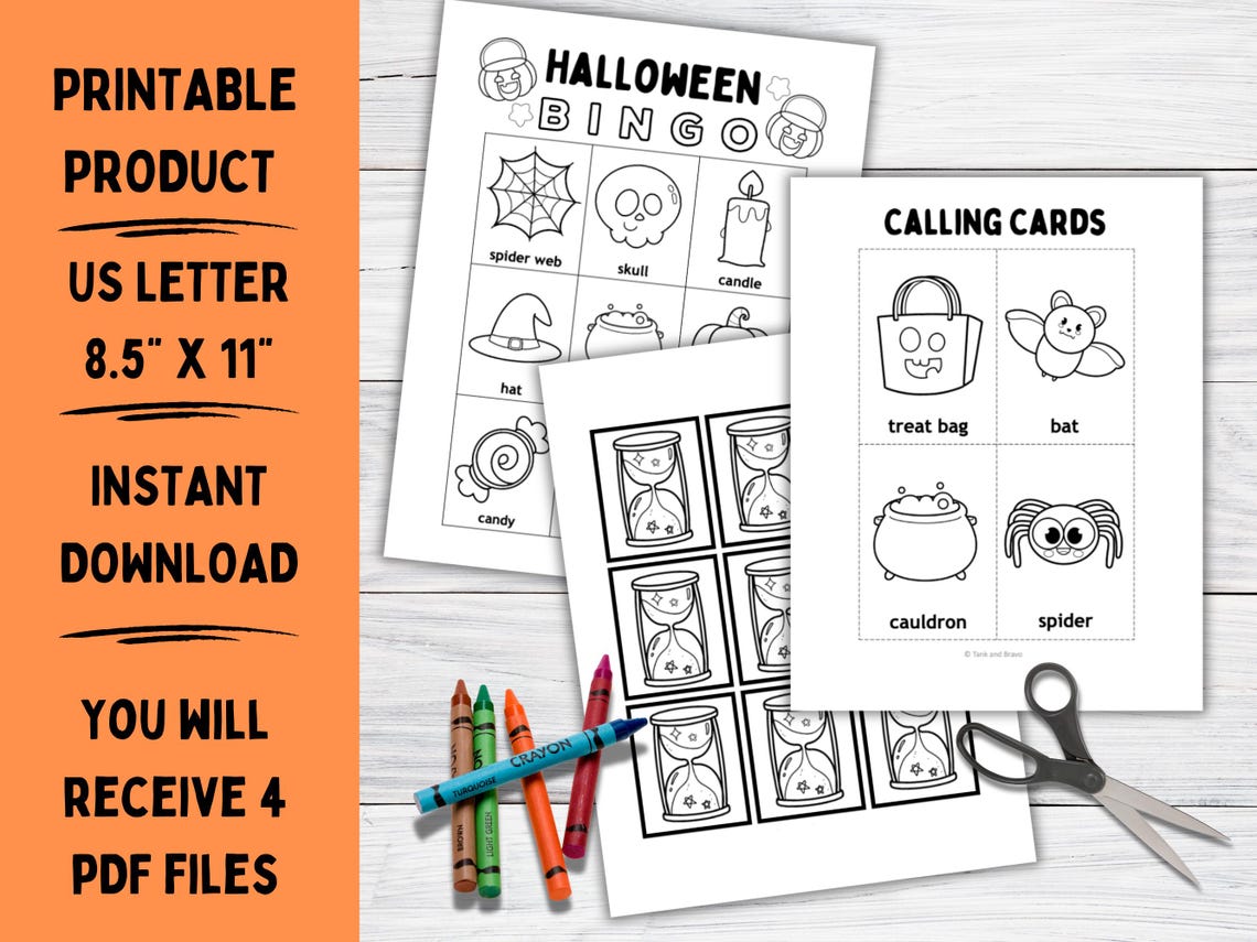 Halloween BINGO Coloring Cards Preschool Activities | Printable ...
