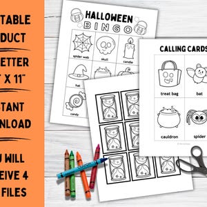 Halloween BINGO Coloring Cards Preschool Activities | Printable ...