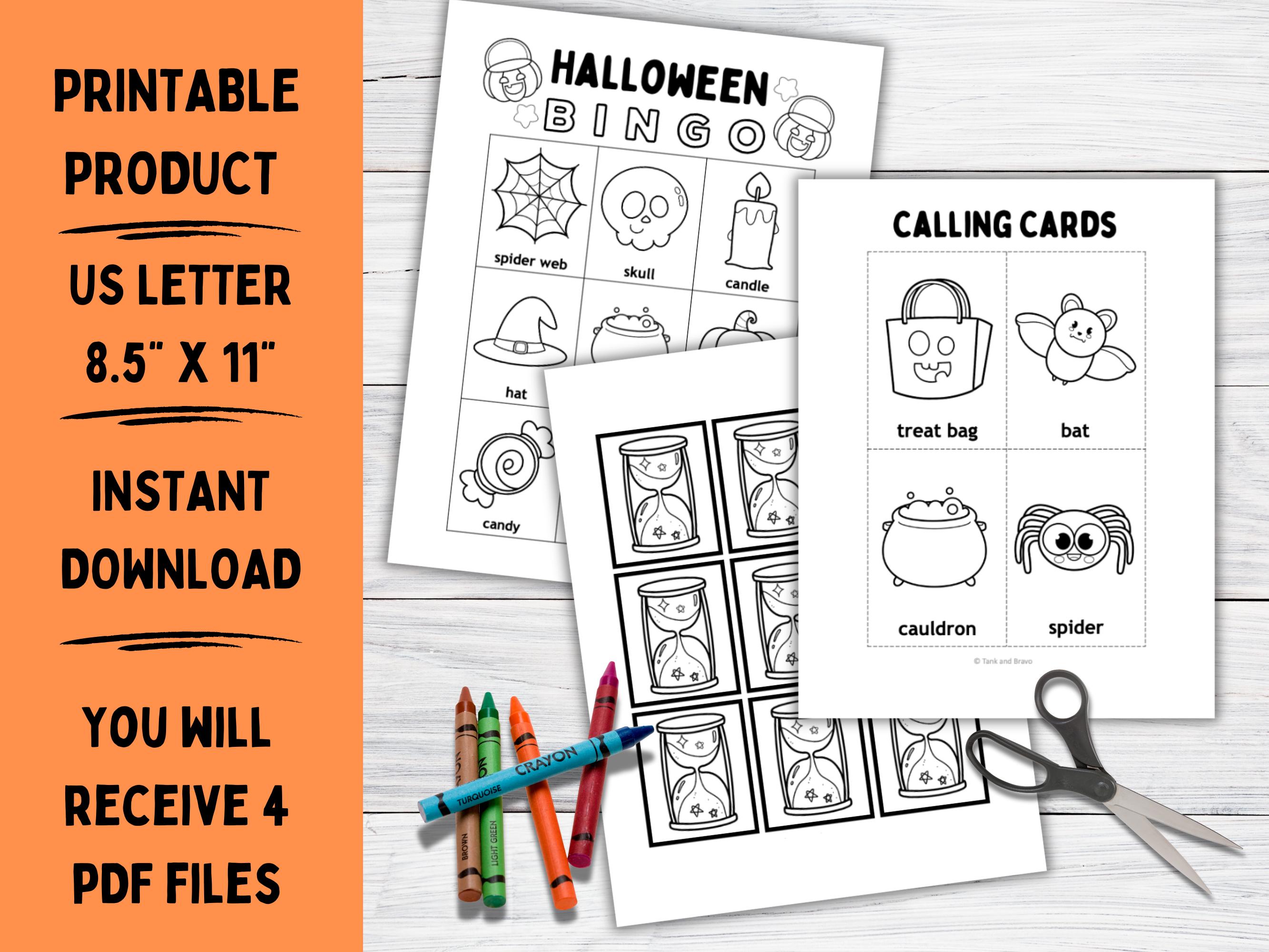 Halloween BINGO Coloring Cards Preschool Activities | Printable ...