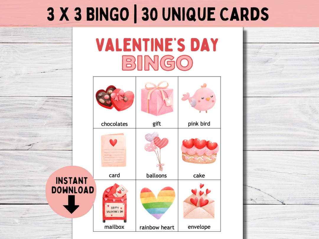 Valentine BINGO Card Preschool Activities | Valentines Day Printable ...