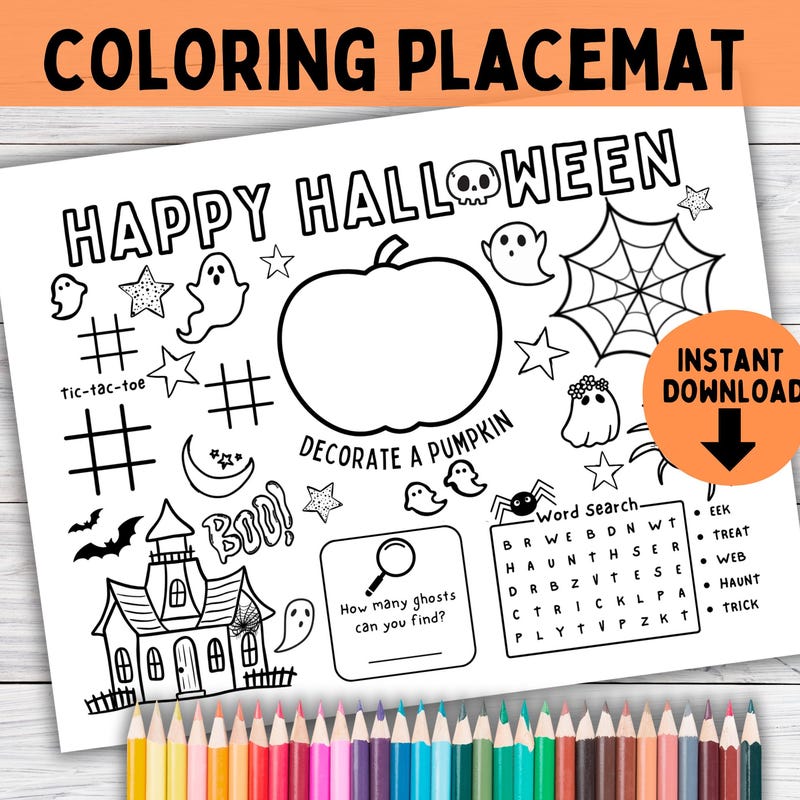Halloween Placemat - Etsy