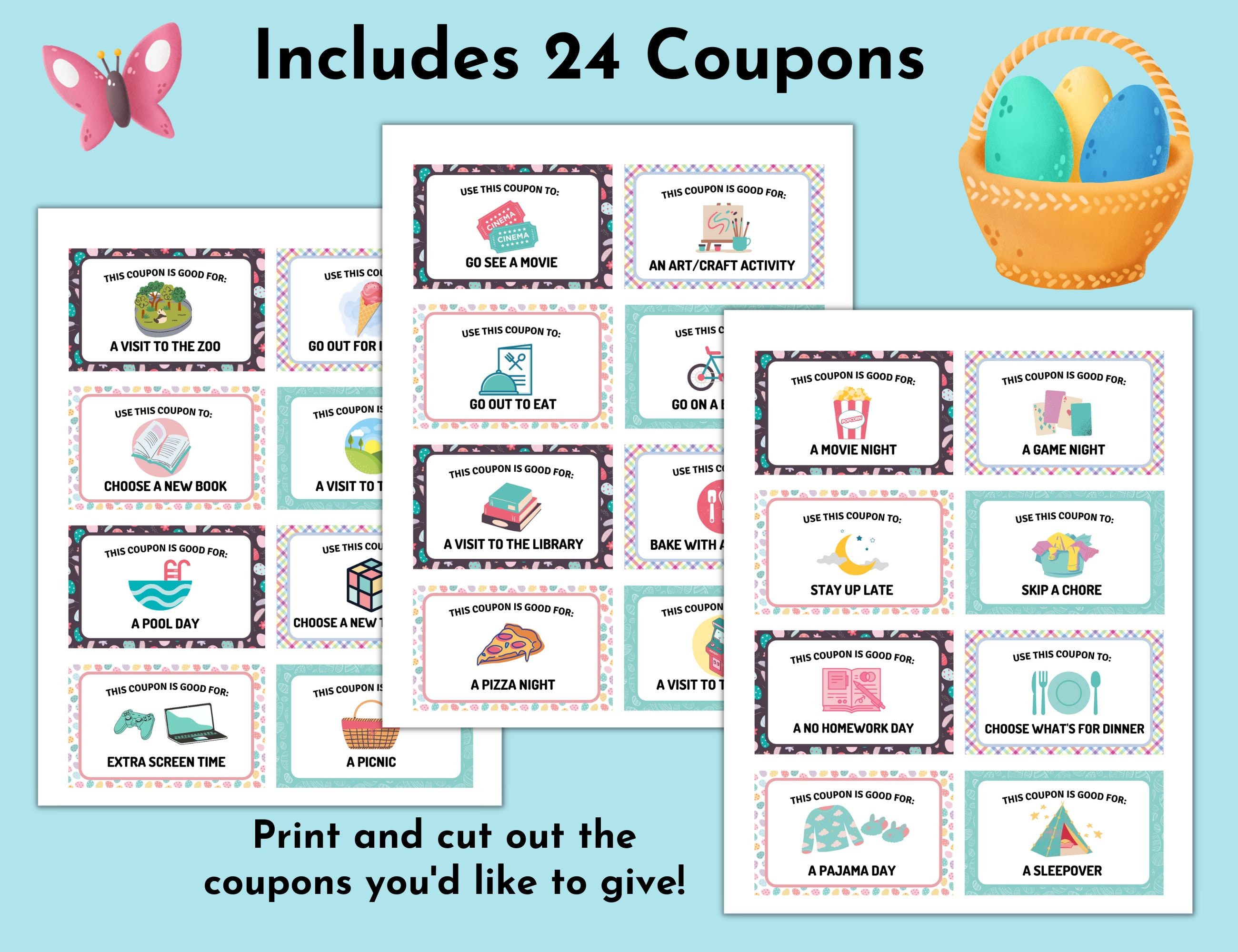 Easter Egg Coupons for Kids | Printable Basket Filler Easter Gift ...