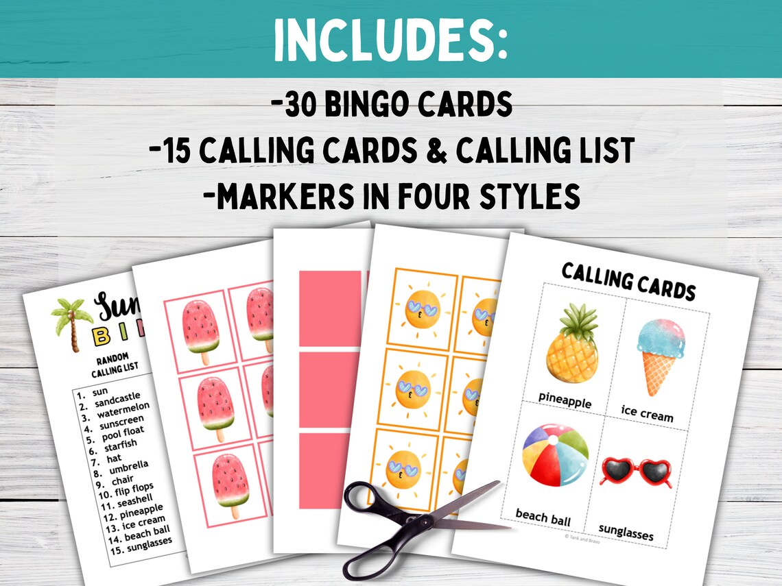 Summer BINGO Card Preschool Activities, End of School Year Printable ...