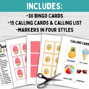 Summer BINGO Card Preschool Activities, End of School Year Printable ...