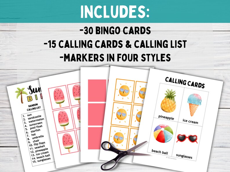 Summer BINGO Card Preschool Activities, End of School Year Printable ...