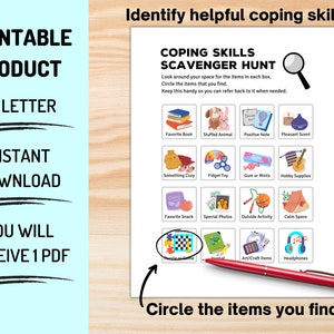 Coping Skills Scavenger Hunt Game for Kids and Teens Printable | Child ...
