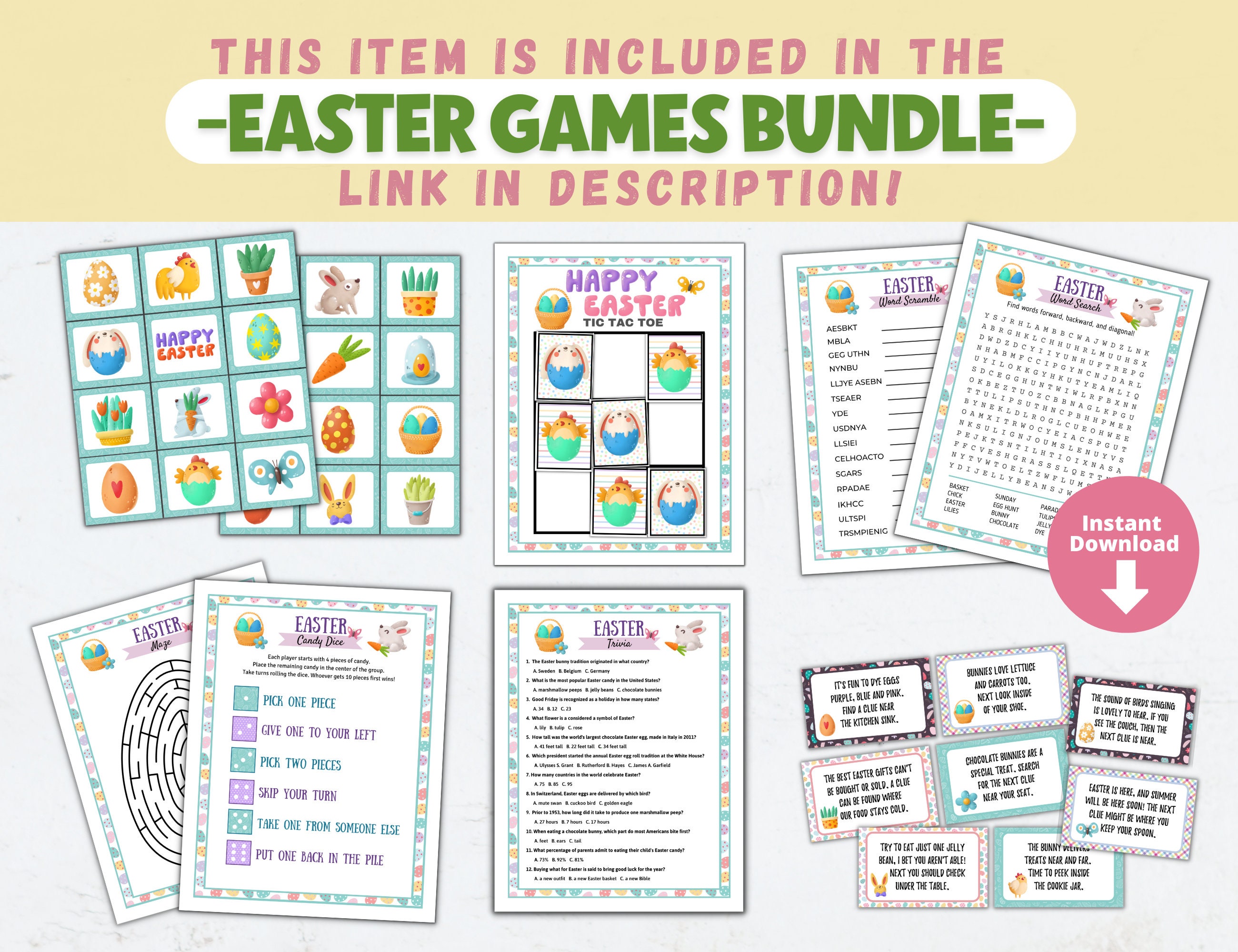 Easter Candy Dice Party Game Printable Easter Game for Kids - Etsy