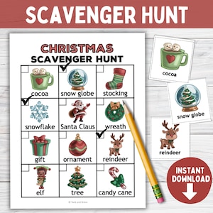 Christmas Scavenger Hunt Preschool Activities | Xmas Holiday Classroom ...