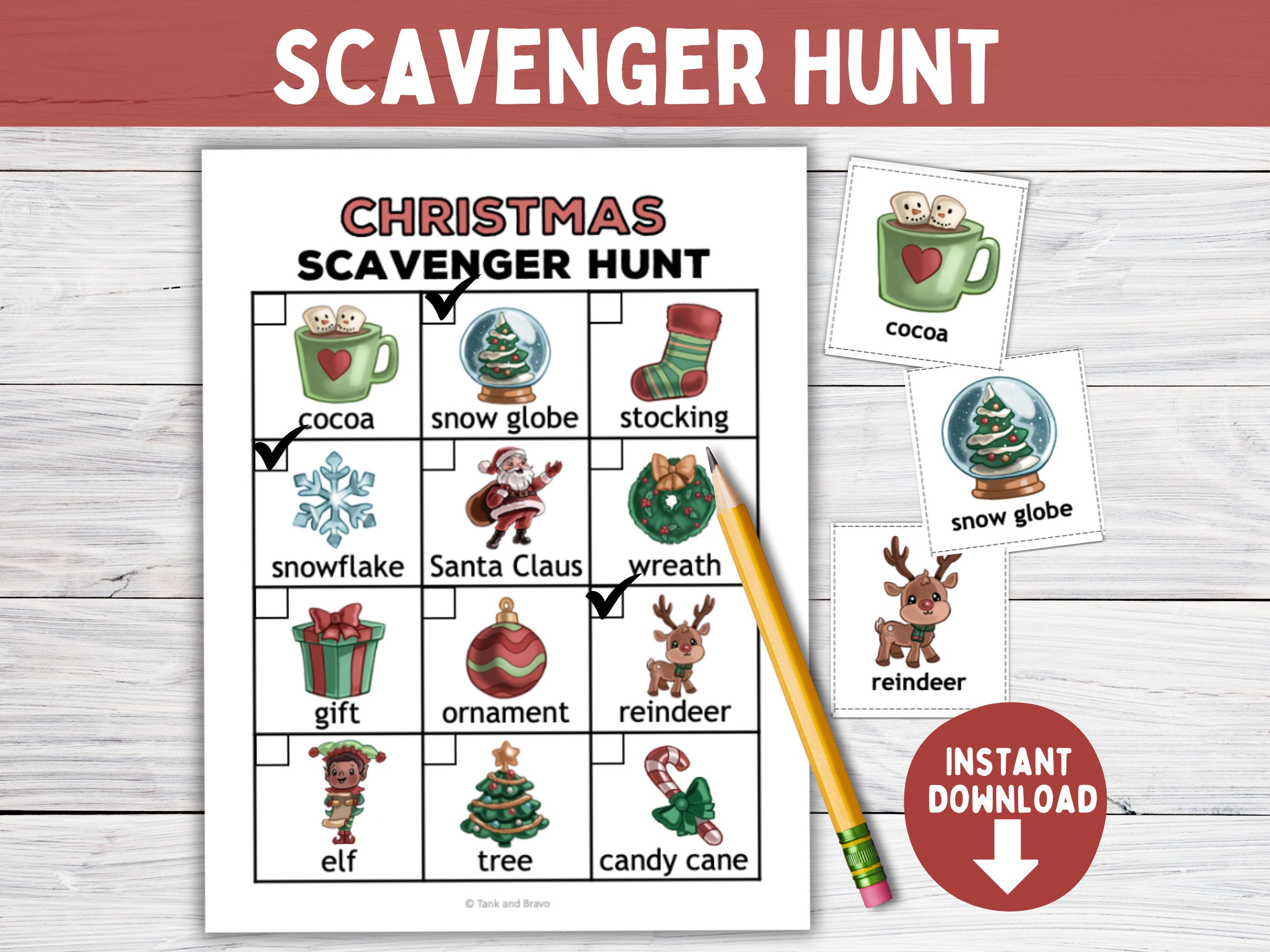 Christmas Scavenger Hunt Preschool Activities | Xmas Holiday Classroom ...