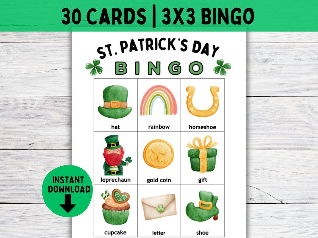 St Patricks Day BINGO Card Preschool Activities | St Pattys Printable ...