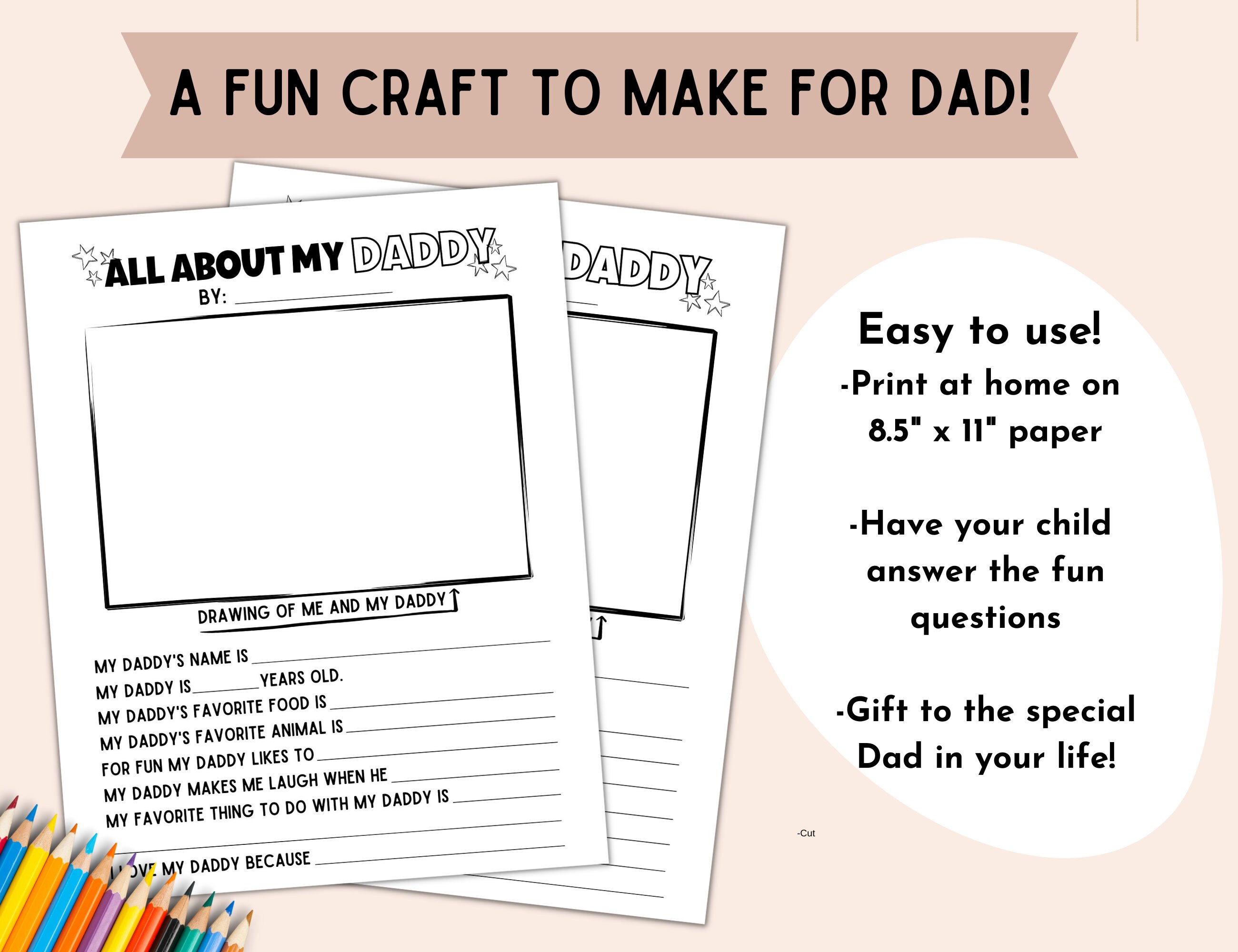 Dad Birthday or Father's Day Coloring Page | Printable Kids Craft for ...