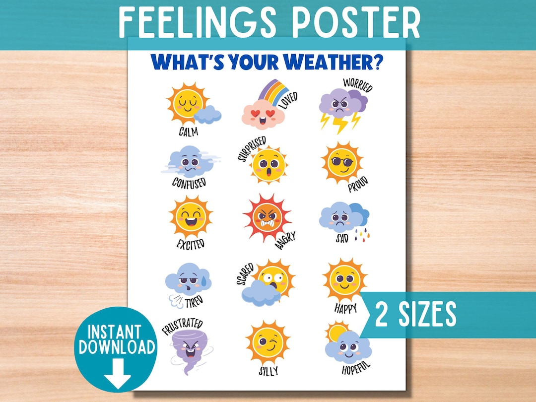 Feelings Poster for Kids | Play Therapy | Emotions Chart | Classroom ...