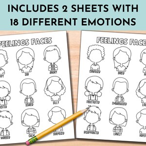 Feelings Coloring Page Therapy Worksheet | Emotions Printable for Kids ...