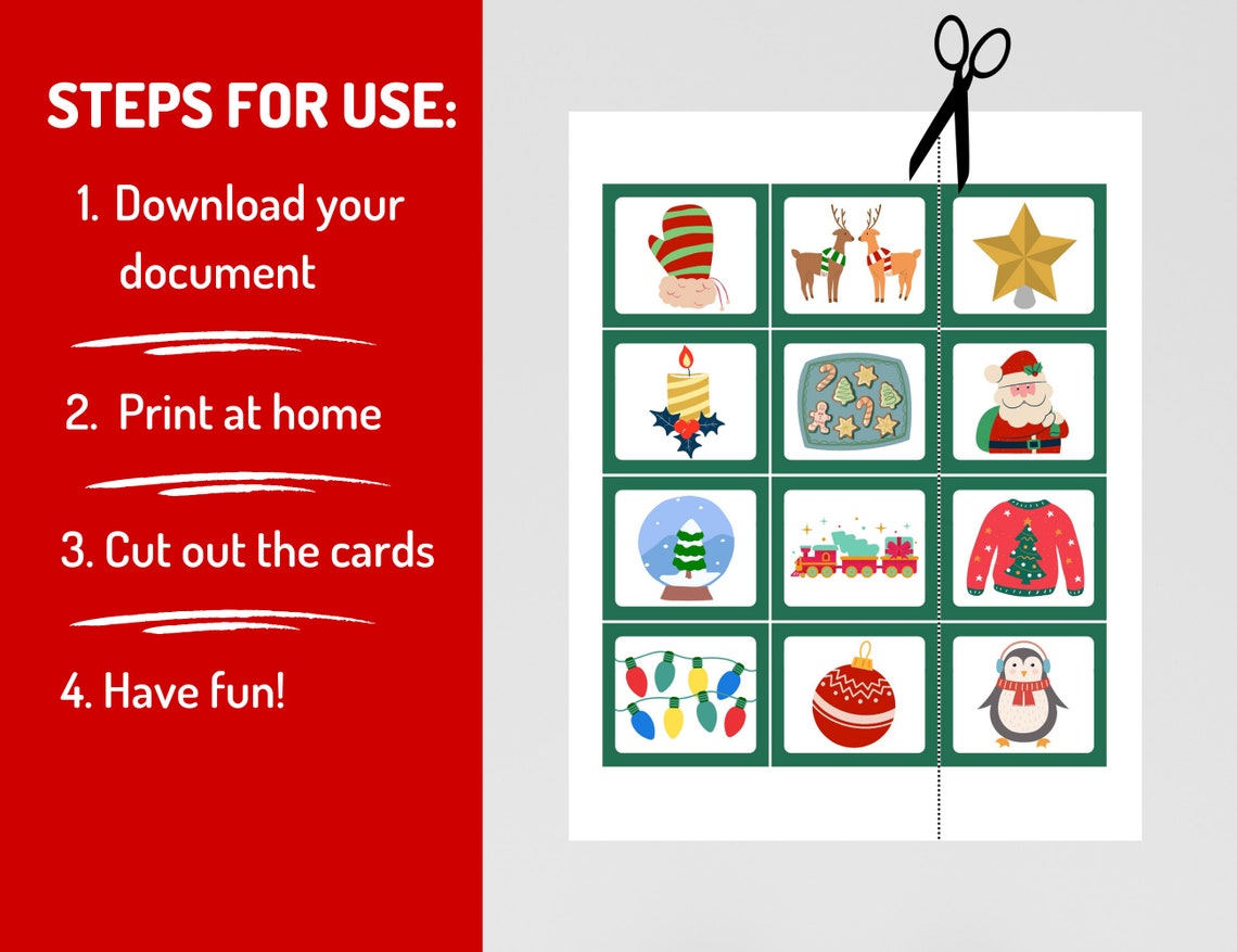 Christmas Match Game for Kids | Classroom Matching Activity | Holiday ...