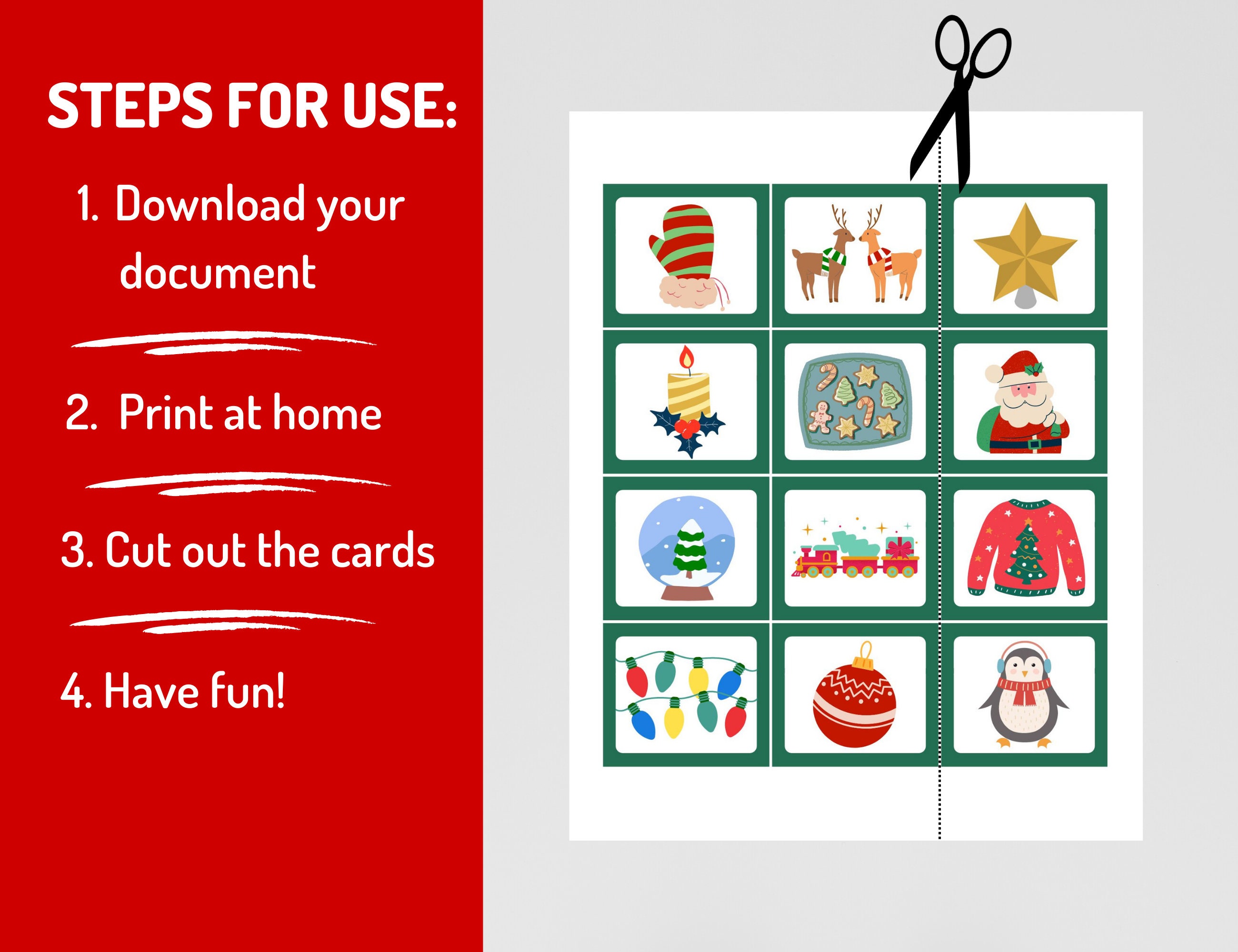 Christmas Match Game for Kids | Classroom Matching Activity | Holiday ...