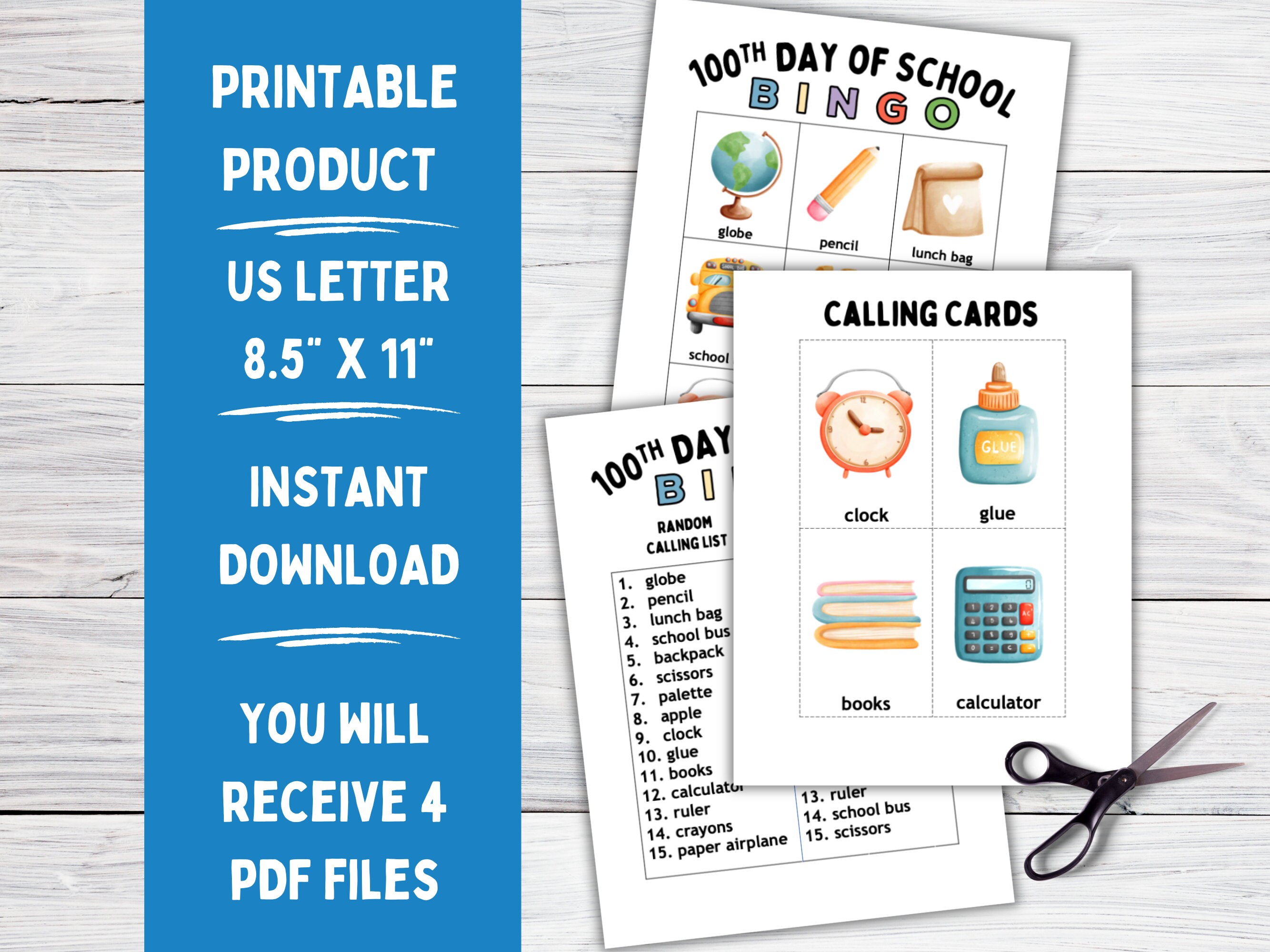 100th Day of School BINGO Card Preschool Activities | 100 Days ...