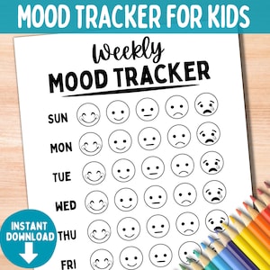 Weekly Mood Tracker for Kids Printable | Feelings Coloring Chart ...