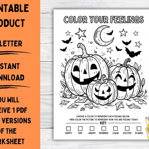 Feelings Emotions Coloring Page for Kids | Art Play Therapy Worksheet ...