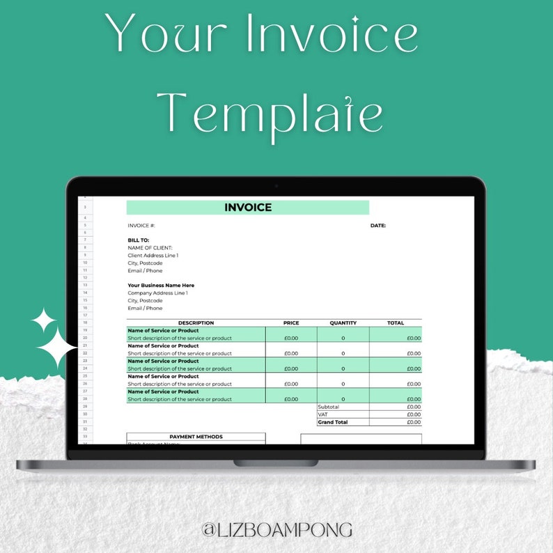 Invoice Template Google Sheets - Etsy