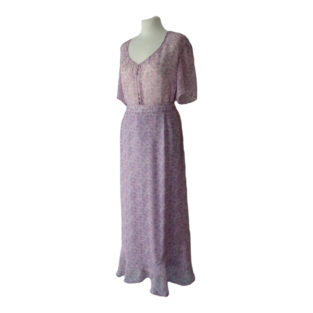 Peter Hahn Silk Set Maxi Skirt and Blouse Skirt Suit - Etsy