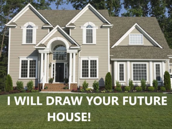 Your Future House Drawing Future House Drawing Psychic | Etsy