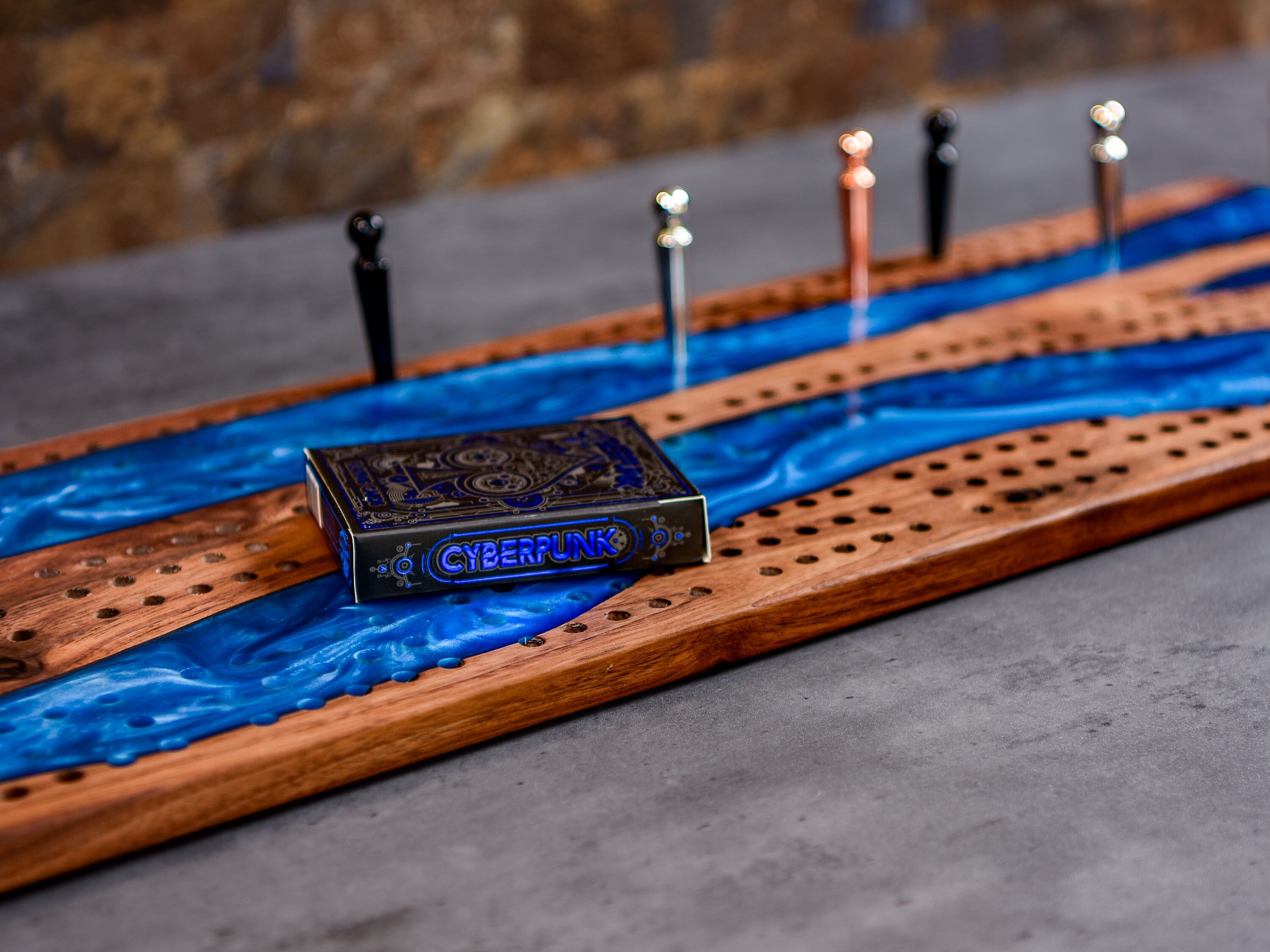 Extra Large 3-player Cribbage Board Set Live Edge Wood and - Etsy