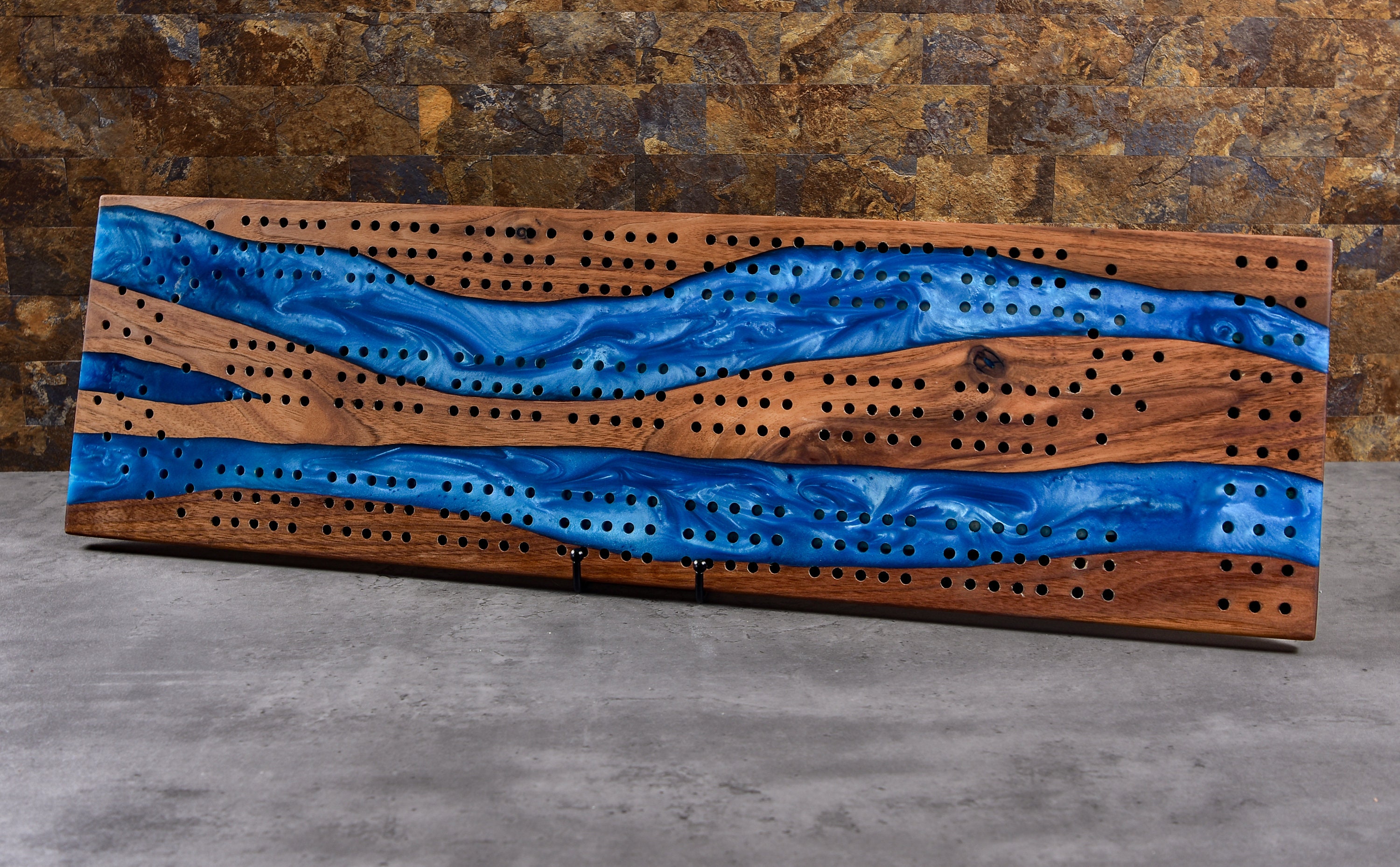 Extra Large 3-player Cribbage Board Set Live Edge Wood and - Etsy