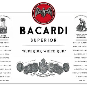 Custom Bacardi Label, Digital Download, Personalized Bacardi Label ...