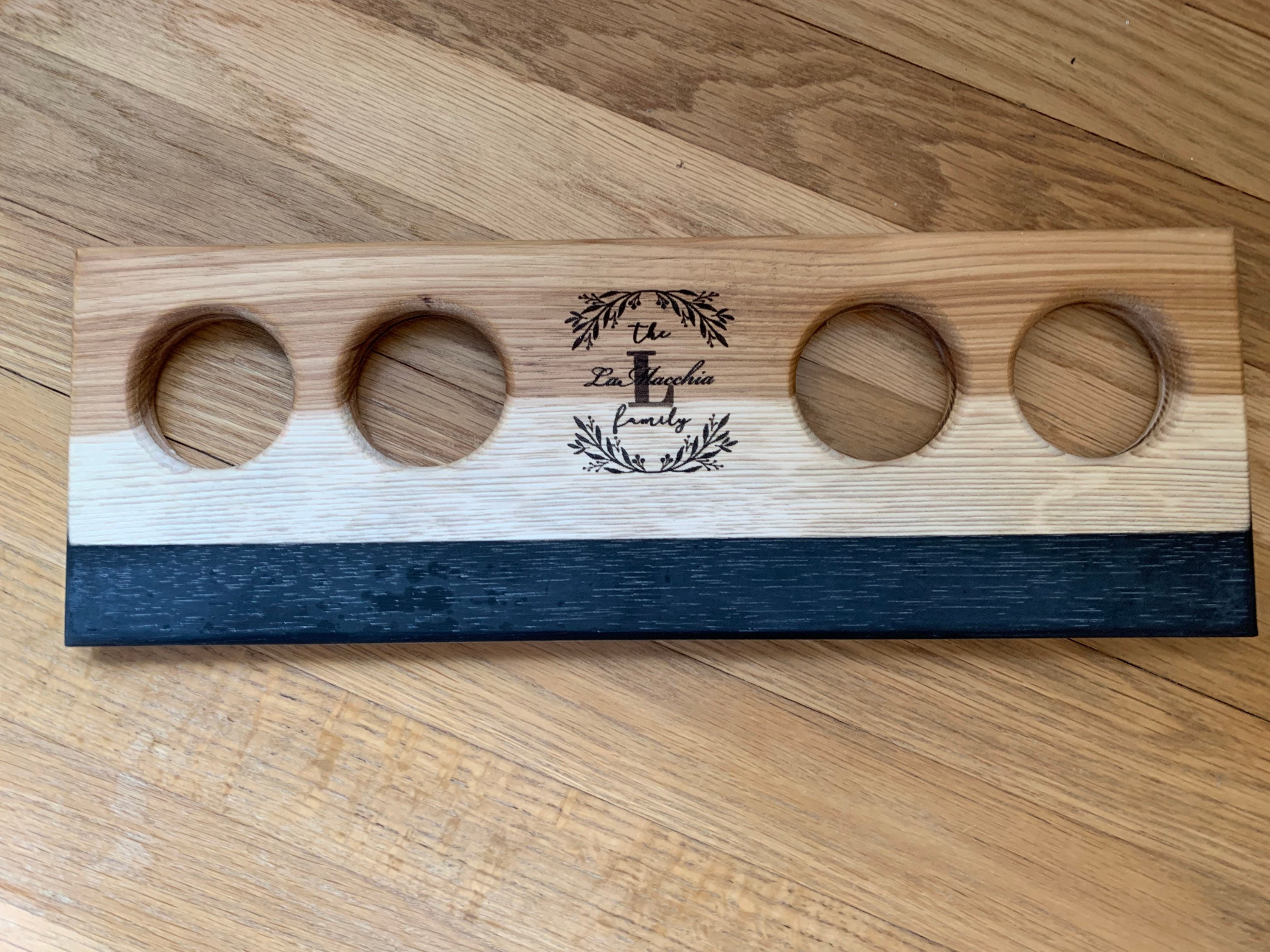 Personalized Hickory Flight Tray/ Beer Flight Tray/ Wooden Flight Board ...