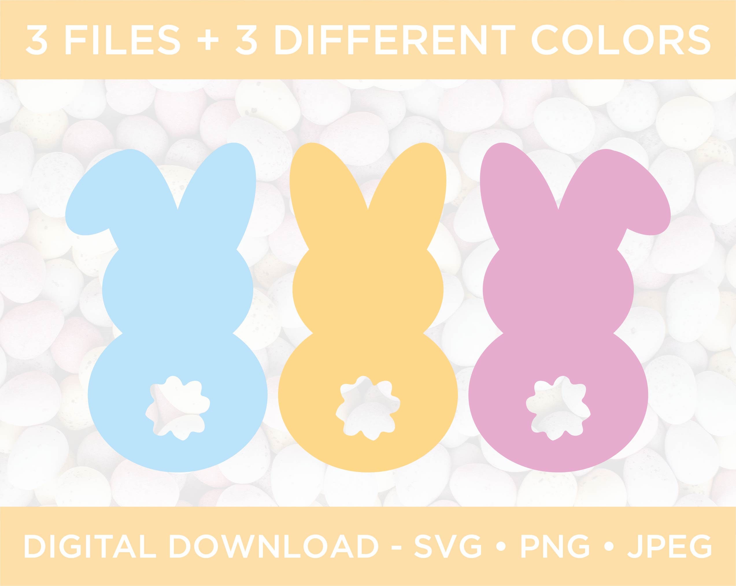 Easter Rabbit Bunny Bunnies Friends Peeps Peep Pastel Bundle SVG PNG ...
