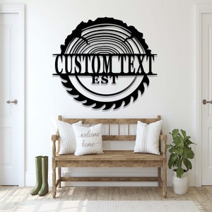 Custom Wood Shop Sign,lumberjack Work Shop Metal Sign,personalized ...