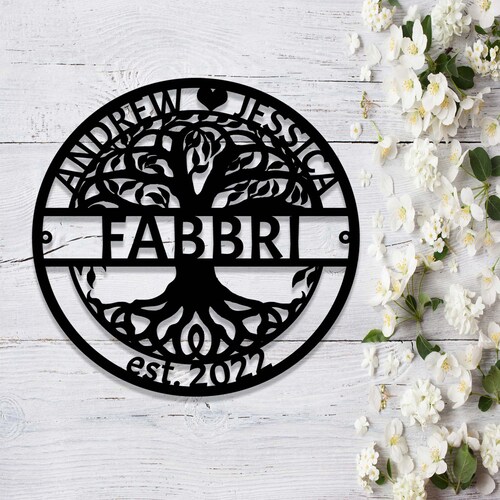 Personalized Tree of Life Metal Sign Custom Metal Family Last - Etsy