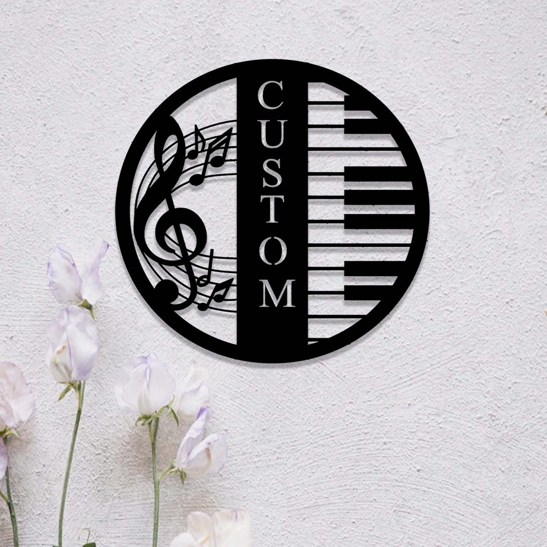 Custom Piano Metal Signpersonalized Musical Notes Keyboard - Etsy