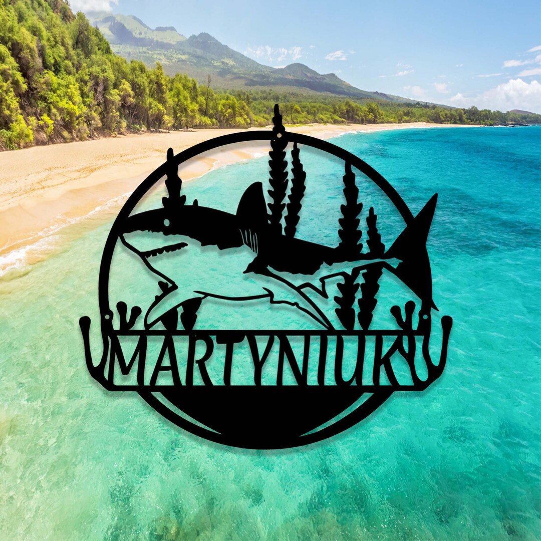 Personalized Shark Metal Signshark Metal Wall Artcustom - Etsy