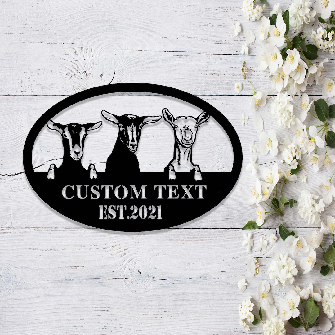 Custom Metal Goats Sign,goat Metal Wall Art,goat Farm Sign,personalized ...