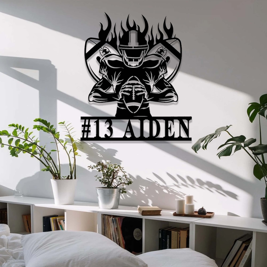 Custom Football Metal Sign,football Metal Wall Art,personalized ...