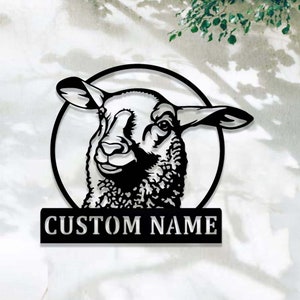 Custom Sheep Metal Sign,sheep Farm Sign,personalized Lamb Sheep Sign ...
